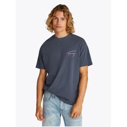 Tommy Jeans Herren T-Shirt "TJM RLX FADED GRAPHIC TEE EXT", blau, Gr. S, Single Jersey, Obermaterial: 100% Baumwolle, Shirts, mit großem Rückendruck