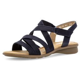Gabor Damen Sandalette "FLORENZ", Gr. 38, blau, Nubukleder, unifarben, Schuhe, Sommerschuh, Komfortschuh, Riemchensandale in Weite G (=weit)