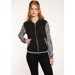 Haily's Blouson HAILY’S "LS P JK Li44sa", Damen, Gr. L, schwarz (7949 schwarz div), Web, Obermaterial: 95% Polyester, 5% Elasthan, gemustert, Rippbündchen, Jacken
