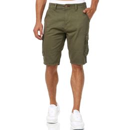 INDICODE Herren Cargoshorts "INMonroe", gr&uuml;n, Gr. XXL, unifarben, Web, Obermaterial: 100% Baumwolle, Hosen