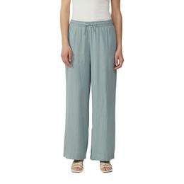 QS Damen Leinenhoselind gr&uuml;n, Gr. 42, unifarben, Obermaterial: 55% Leinen, 45% Viskose, Hosen, Sommerhose mit Gummizug