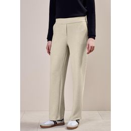 Cecil Damen Stoffhose, beige, Gr. M, unifarben, Stoff, 79% Polyester, 14% Viskose, 5% Metallpolyester, 2% Elasthan, Hosen, High Waist