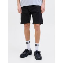Jack & Jones JACK & JONES Herren Shorts "JJIRICK JJORIGINAL SHORTS SQ 330", schwarz, Gr. L, Abriebeffekte, Denim/Jeans, Obermaterial: 76% Baumwolle, 22%