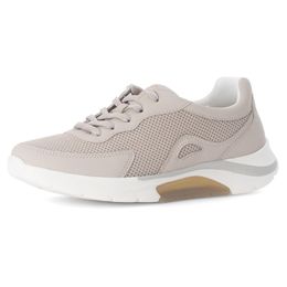 Damen Keilsneaker, Gabor Rollingsoft, Gr. 39, beige, Nubuklederimitat, Textil, unifarben, Schuhe, Freizeitschuh, Halbschuh, Schn&uuml;rschuh mit