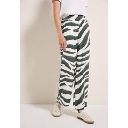 Culotte Cecil, Damen, Gr. L, Länge 30, grün (schwarz balmy khaki), Stoff, 100% Viskose, bedruckt, loose fit lang, Hosen, High Waist