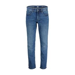 Relaxhose Lerros "Lerros BAXTER 5-Pocket-Denim, RELAXED FIT, unifarben", Herren, Gr. 32, Länge 30, blau (space blau melange), 99% Baumwolle, 1% Elasthan, regular fit, Hosen