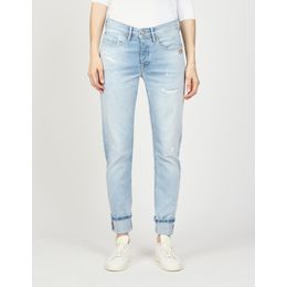 Boyfriend-Jeans Gang "94NICA", Damen, Gr. 26, N-Gr, blau (sunny sky destroy), Denim/Jeans, Obermaterial: 99% Baumwolle, 1% Elasthan, regular fit lang, Jeans, im l&auml;ssigen Boyfriend-Look