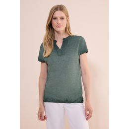 V-Shirt Cecil, Damen, Gr. XS (36), gr&uuml;n (slate khaki), Web, 100% Baumwolle, unifarben, normal normal, V-Ausschnitt, B&uuml;ndchen, Shirts, aus reiner Baumwolle
