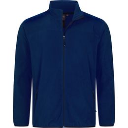 DEPROC Active Herren Fleecejacke "KIRKVALE II MEN", blau, Gr. 56, 100% Polyester, Jacken, weiche Fleecejacke in traditioneller Optik