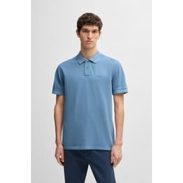 BOSS Orange Herren Poloshirt "Prime", blau, Gr. M, unifarben, Jersey, Obermaterial: 100% Baumwolle, Shirts, mit Polokragen