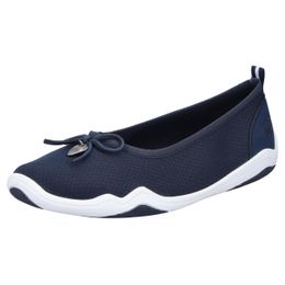 Rieker Damen Ballerina, Gr. 39, blau, Nubuklederimitat, Textil, Schuhe, Slip-on Sneaker, Slipper, Schlupfschuh in veganer Verarbeitung
