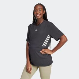 Damen T-Shirt "MAT TEE", schwarz, Gr. S, adidas Performance, Obermaterial: 65% Polyester, 35% Viskose, Shirts, Trainingsshirt für die Schwangerschaft