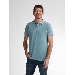 Herren Poloshirt, blau, Gr. XL, PETROL INDUSTRIES, unifarben, Jersey, Obermaterial: 100% Baumwolle, Shirts, mit Logo Stickerei