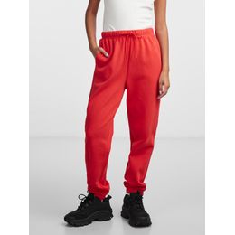 Pieces Damen Jogginghose "PCCHILLI HW SWEAT PANTS NOOS BC", rot, Gr. XS, unifarben, Web, Obermaterial: 50% Baumwolle, 50% Polyester, Hosen