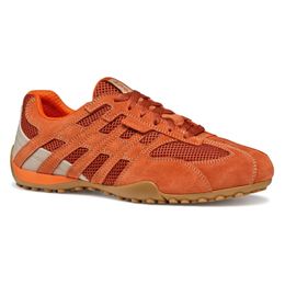 Geox Herren Schnürschuh "U SNAKE ORIGINAL", Gr. 40, orange, Leder, Textil, Schuhe, Schnürschuh, Freizeitschuh, Trekking Sneaker mit Lederinnensohle