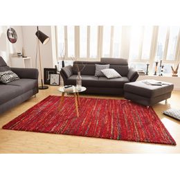 Hochflor-Teppich Hanse Home, B:80cm H:30mm L:150cm, rot, Kunstfaser, Teppiche, "Chic", Shaggy, Weich, Flauschig, Flokati, Meliert, Wohnzimmer,