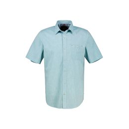 Lerros Herren Kurzarmhemd "Lerros Halbarmhemd in Großen Größen"coastal blau, Gr. XXXL, 80% Baumwolle, 20% Leinen, Hemden