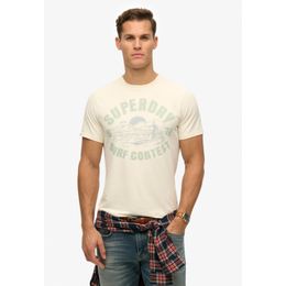 Superdry Herren Rundhalsshirt "LO-FI OUTDOOR RELAXED TEE", beige, Gr. L, unifarben, Single Jersey, Obermaterial: 100% Baumwolle, Shirts