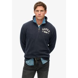 Superdry Herren Sweatshirt "ATHLETIC ESS HALF ZIP"bradley navy, Gr. L, bedruckt, angeraute Sweatware, Obermaterial: 100% Baumwolle, Sweatshirts