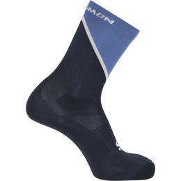 Sportsocken Salomon "PULSE CREW", Herren, Gr. L (42/44), weiß (french blau, carbon, weiß), Obermaterial: 97% Polyamid, 3% Elasthan, Socken