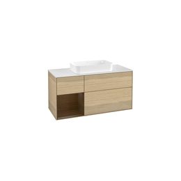 Villeroy & Boch V&B Waschtischunterschrank Wandbeleuchtung Finion 120x60 cm, Reg re wal veneer, Oak Veneer ; Villeroy & Boch (G701GNPC)