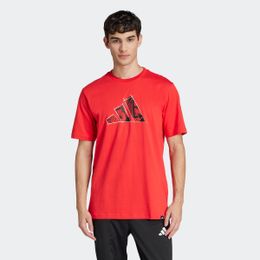 Herren T-Shirt "M PHOTO LOGO T", rot, Gr. M, adidas Sportswear, Obermaterial: 100% Baumwolle, Shirts
