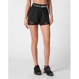 Plein Sport Damen Jogg-Bermudas "Shorts", schwarz, Gr. L, Obermaterial: 95% Polyester, 5% Elasthan, Hosen