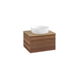 Villeroy & Boch V&B Waschtischunterschrank mit Frontstruktur Antao 60x36x50cm, WBP-farbe hon. Oa, w. walnut ; Villeroy & Boch (K29111HM)