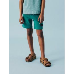 name it Jungen Shorts "NKMFRITZO NREG SWE SHORTS UNB PB"deep jungle, Gr. 146, unifarben, Web, Obermaterial: 100% Baumwolle, Hosen