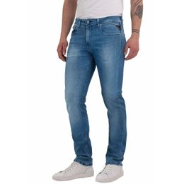 Replay Herren Straight-Jeans "GROVER", blau, Gr. 34, Denim/Jeans, Obermaterial: 94% Baumwolle, 4% Elastomultiester, 2% Elasthan, Jeans, in vielen