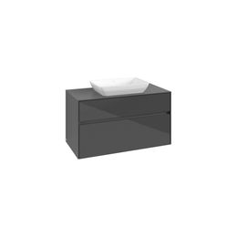 Villeroy & Boch V&B Waschtischunterschrank Collaro 100x54,8x50cm, WT mittig, glossy grey ; Villeroy & Boch (C10900FP)