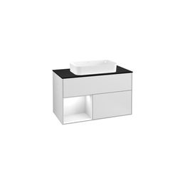 Villeroy & Boch V&B Waschtischunterschrank Abdeckplatte bla m Finion 100x60,3cm, Rg li glo wh. Lac, wh. m Lac ; Villeroy & Boch (F242GFMT)