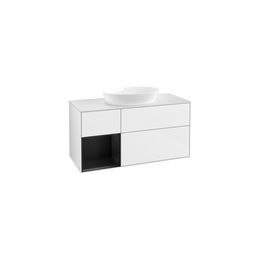 Villeroy & Boch V&B Waschtischunterschrank Finion 120cm, Pl w m, Rg bla m Lac, glo wh. Lac ; Villeroy & Boch (FA61PDGF)