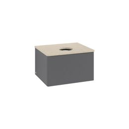 Villeroy & Boch V&B Waschtischunterschrank mit Frontstruktur -Beleuchtung Antao 60x36x50cm, WBP botti., Anthrac. m Lac ; Villeroy & Boch (L29113GK)