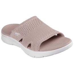 Skechers Damen Pantolette "GO WALK FLEX SANDAL-ELATION", Gr. 42, rosa, Textil, Schuhe, Keilabsatz, Sommerschuh, Schlappen mit Goga Mat Footbed