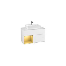 Villeroy & Boch V&B Waschtischunterschrank Wandbeleuchtung Finion 100, Pl wh. m, Reg li gol m, glo wh. Lac ; Villeroy & Boch (G111HFGF)