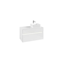 Villeroy & Boch V&B Waschtischunterschrank Collaro 100x54,8x50cm, WT r, LED 7,3 W, glo wh. ; Villeroy & Boch (C040B0DH)