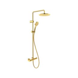 Duravit Duschsystem 1000 MinusFlow Ausl. 354mm, m Brausethermostat, Gold poliert (TH4282008034)