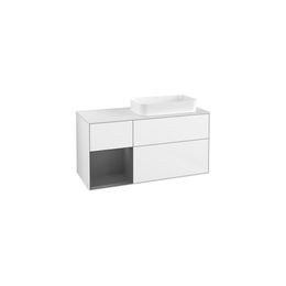 Villeroy & Boch V&B Waschtischunterschrank Wandbeleuchtung Finion 120x60 cm, Rg li Anthrac. m, glo wh. Lac ; Villeroy & Boch (G681GKGF)