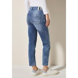 Cecil Damen Slim-fit-Jeans, blau, Gr. 36, unifarben, Jeans, 75% Baumwolle, 23% Polyester, 2% Elasthan, Jeans, 5-Pocket-Style