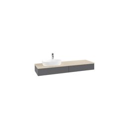 Villeroy & Boch V&B Waschtischunterschrank ohne Frontstruktur Antao 160x50cm, HL, WBP botti., Anthrac. m Lac ; Villeroy & Boch (K15053GK)