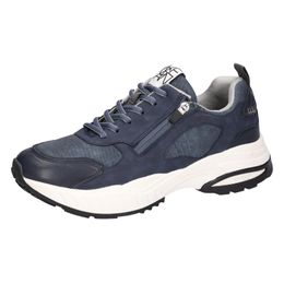 Waldläufer WALDLÄUFER Herren Sneaker "H-PERO", Gr. 7, blau, Lederimitat, Textil, Schuhe, Halbschuh, Schnürschuh, Freizeitschuh, Komfortweite H (= sehr weit)