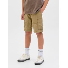 Jack & Jones Jungen Cargoshorts "JPSTCOLE JJMATEO CARGO SHORT JNR", braun, Gr. 152, JACK & JONES JUNIOR, unifarben, Web, Obermaterial: 100% Baumwolle, Hosen