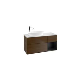 Villeroy & Boch V&B Waschtischunterschrank Finion 120cm, Pl wh. m, Reg bla m Lac, wal ven ; Villeroy & Boch (F931PDGN)