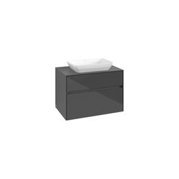 Villeroy & Boch V&B Waschtischunterschrank Collaro 80x54,8x50cm, WT mittig, glossy grey ; Villeroy & Boch (C10800FP)