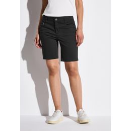 Street One Damen Shorts, schwarz, Gr. 44, unifarben, Web, 97% Baumwolle, 3% Elasthan, Hosen, 4-Pocket Style