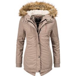 Marikoo Damen Wintermantel "Akira", grau, Gr. XL, Obermaterial: 90% Polyester, 10% Nylon, Futter: 100% Polyester, Wattierung: 100% Polyester,