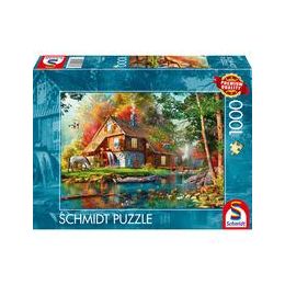 Schmidt Spiele Wasserm&uuml;hle im Herbst, Puzzle 1000 Teile