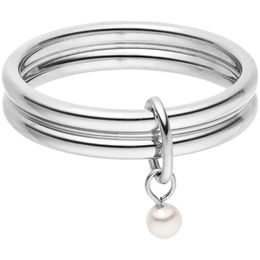 PURELEI Damen Fingerring "Schmuck Geschenke Pure Pearl Ring, 23171-Ring-Pure-Pearl", 52, Edelstahl Perlen, 4,3mm, silber, Edelstahl, Perlen,