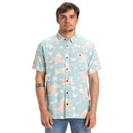 Kurzarmhemd Quiksilver "Safe Paradise", Herren, Gr. M, US-Größen, aquifer handtman, 100% Viskose, Hemden